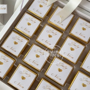 Wedding Favors Chocolate, Personalized Chocolate Box Gift, Wedding ...