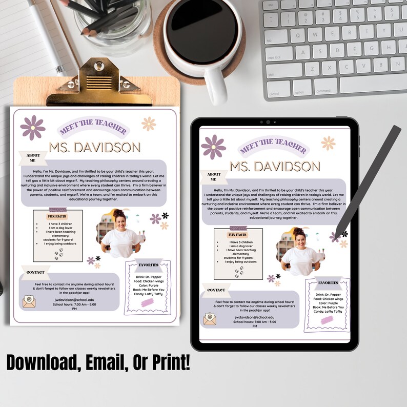 Meet the Teacher Editable Template, Teacher Introduction Flyer ...
