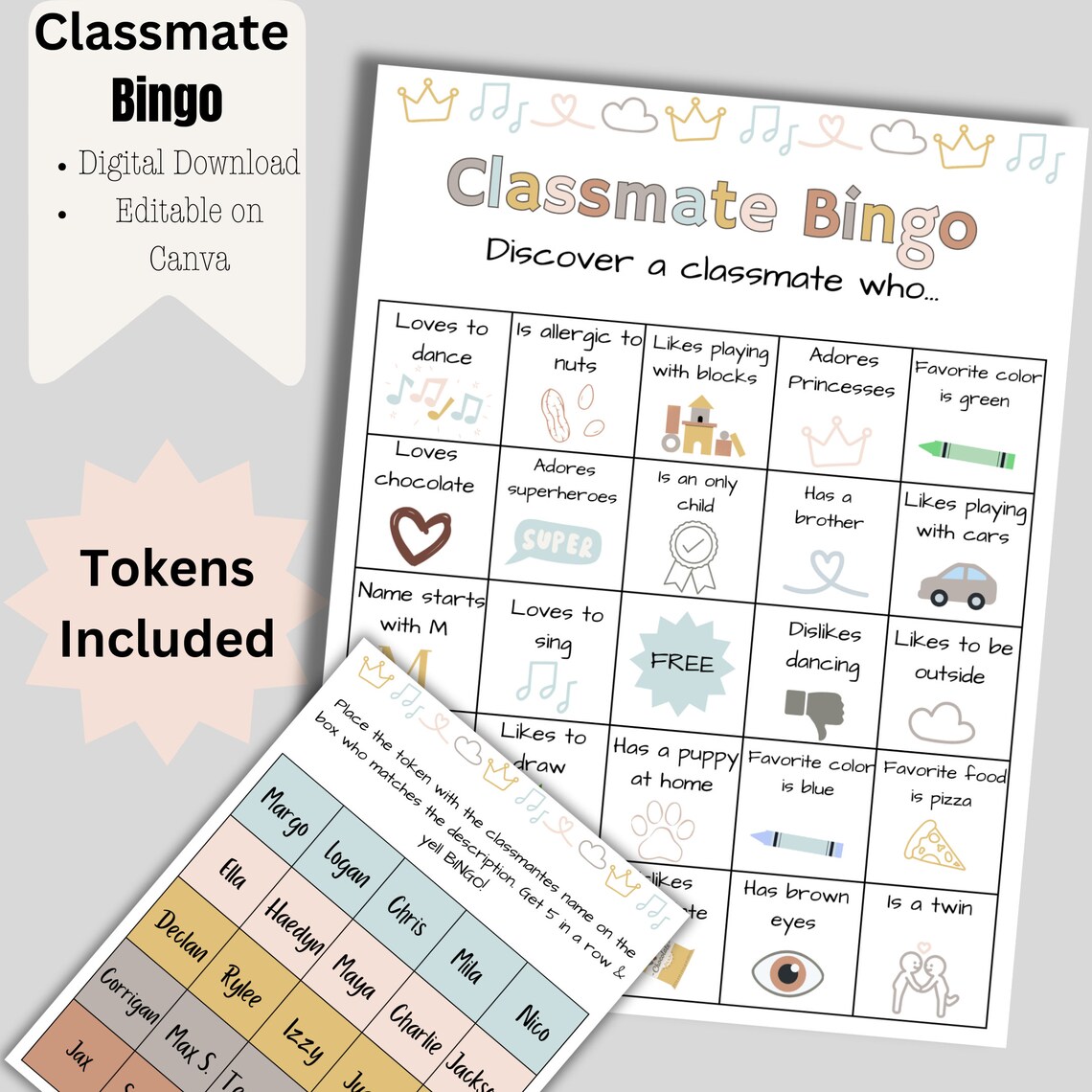 Preschool Activity Bingo, Get to Know You Game for Kids, Icebreaker for ...