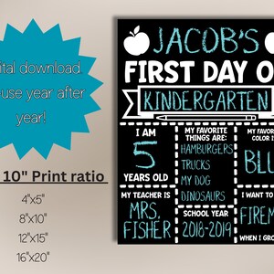 Editable Chalkboard Back to School Sign Printable First Day or Last Day ...