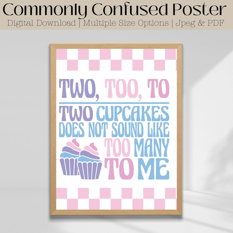 Commonly Confused Words Poster Grammar Poster English Classroom Decor ...