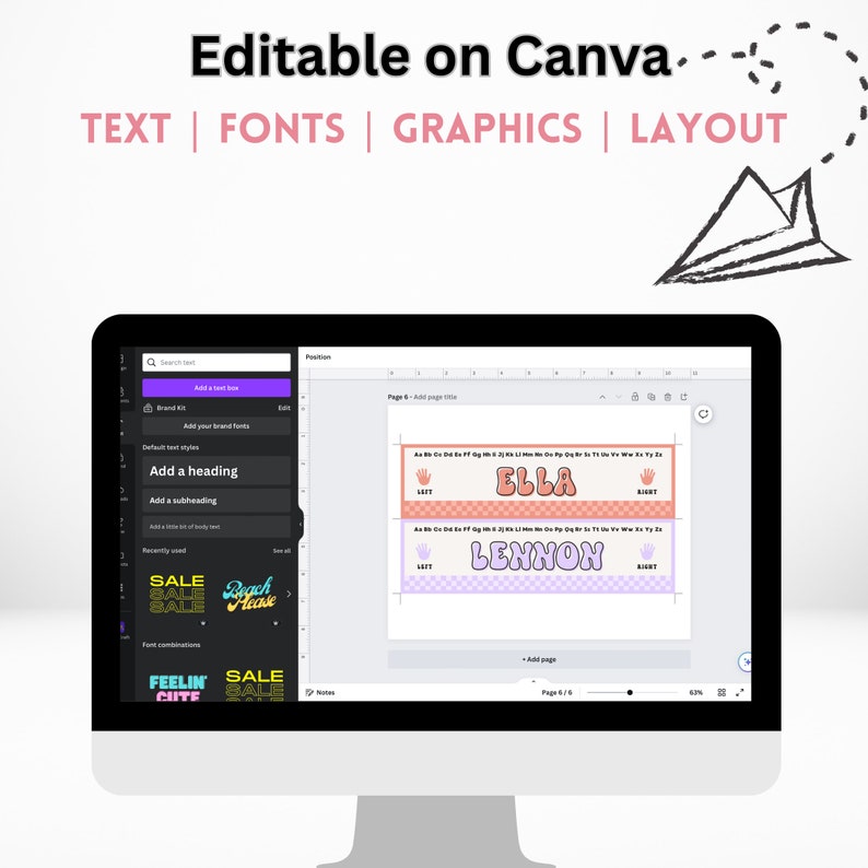 Student Desk Name Labels Editable Classroom Printables Student Name ...