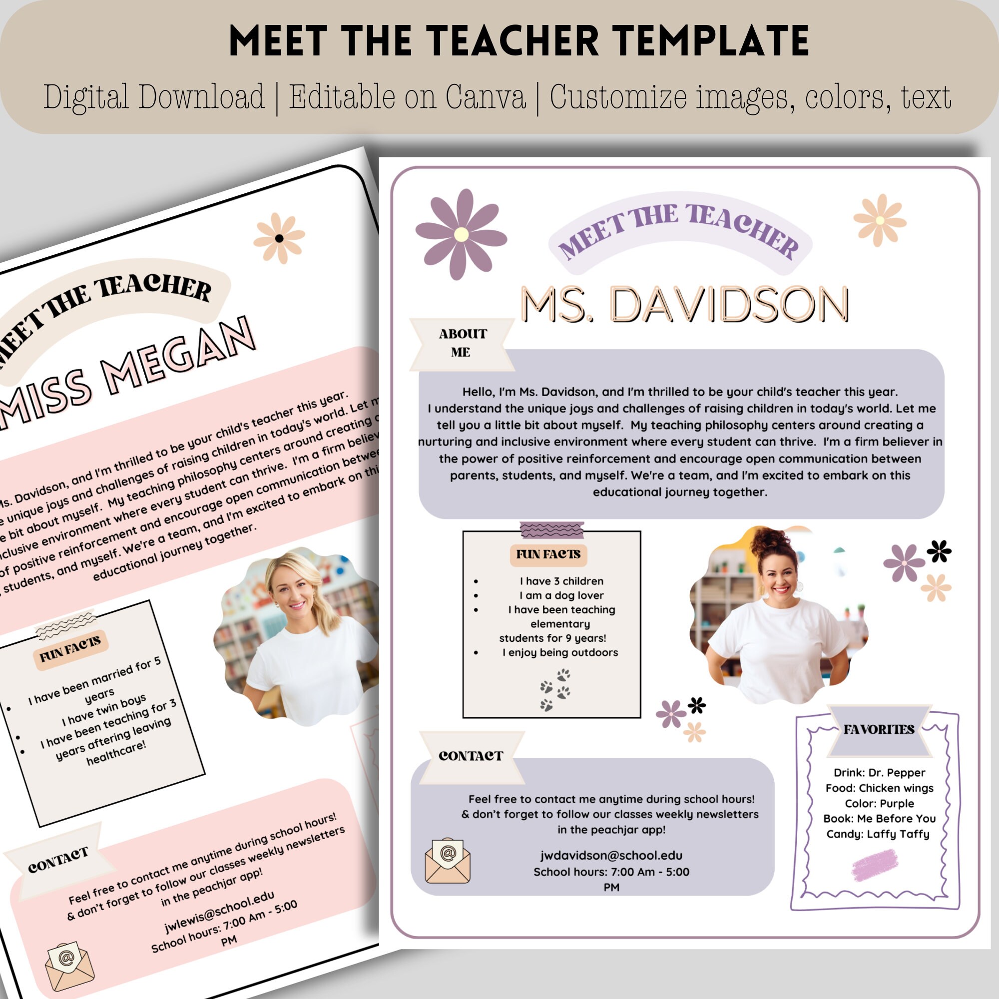 Meet the Teacher Editable Template, Teacher Introduction Flyer ...