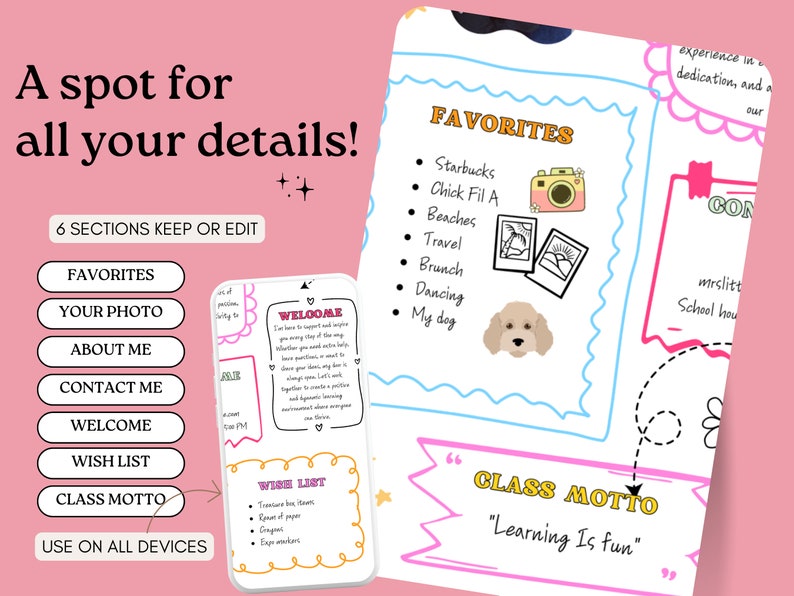 Meet the Teacher Classroom Printable Template Teacher - Etsy