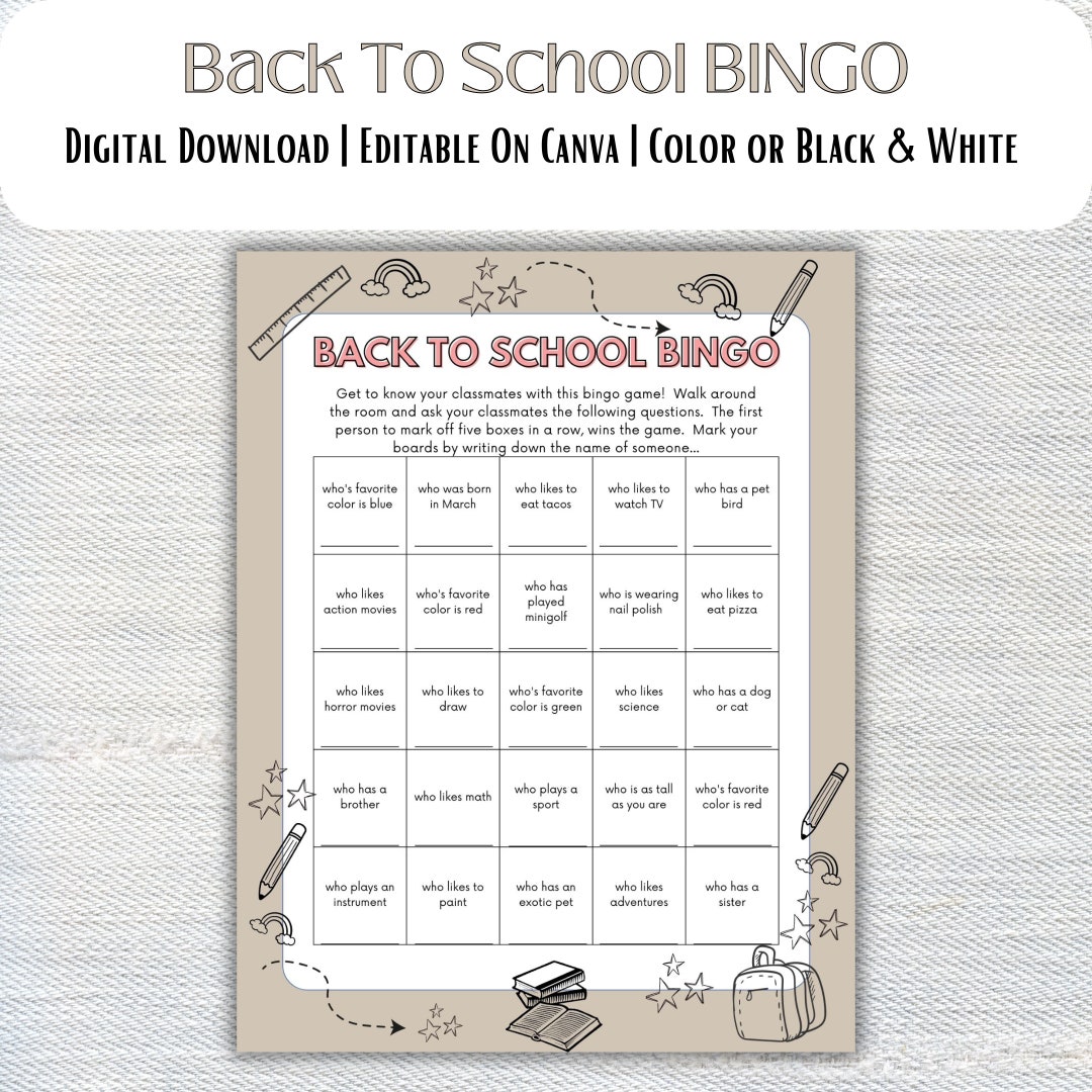 Get to Know You Bingo Back to School Icebreaker Icebreaker Bingo ...