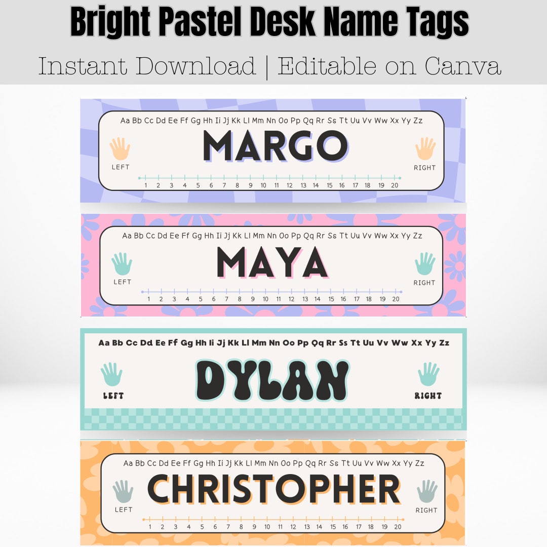 Student Desk Name Labels Editable Classroom Printables Student Name ...