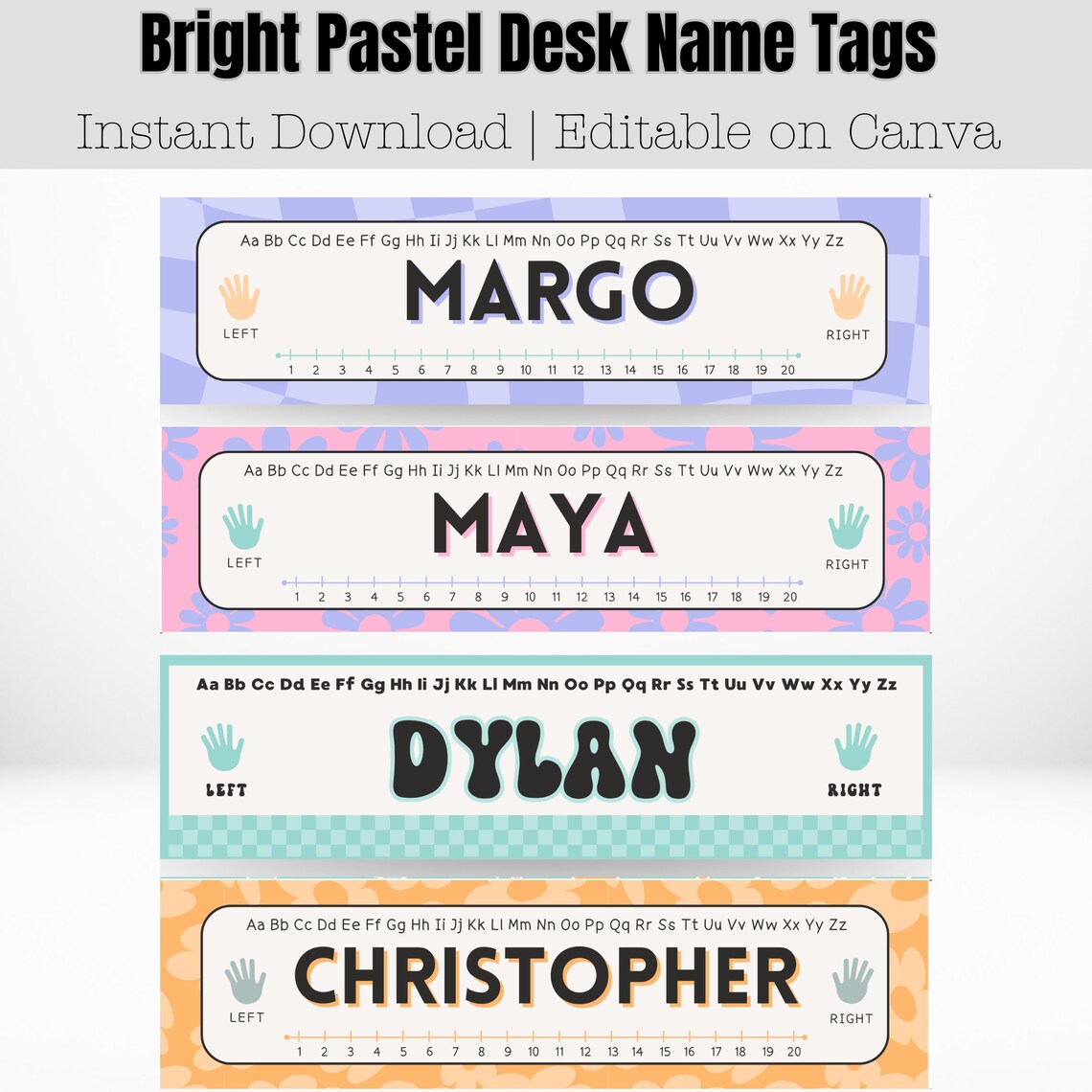 Student Desk Name Labels Editable Classroom Printables Student Name ...