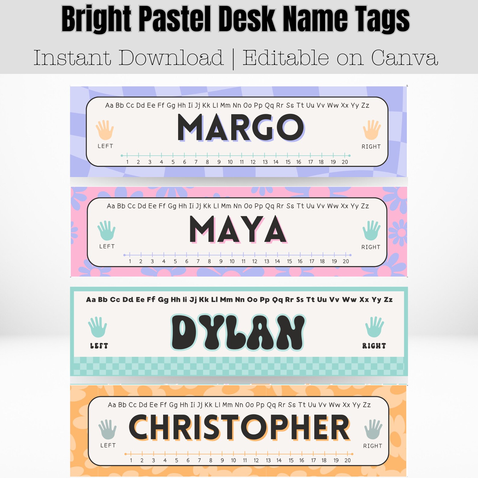 Student Desk Name Labels Editable Classroom Printables Student Name ...