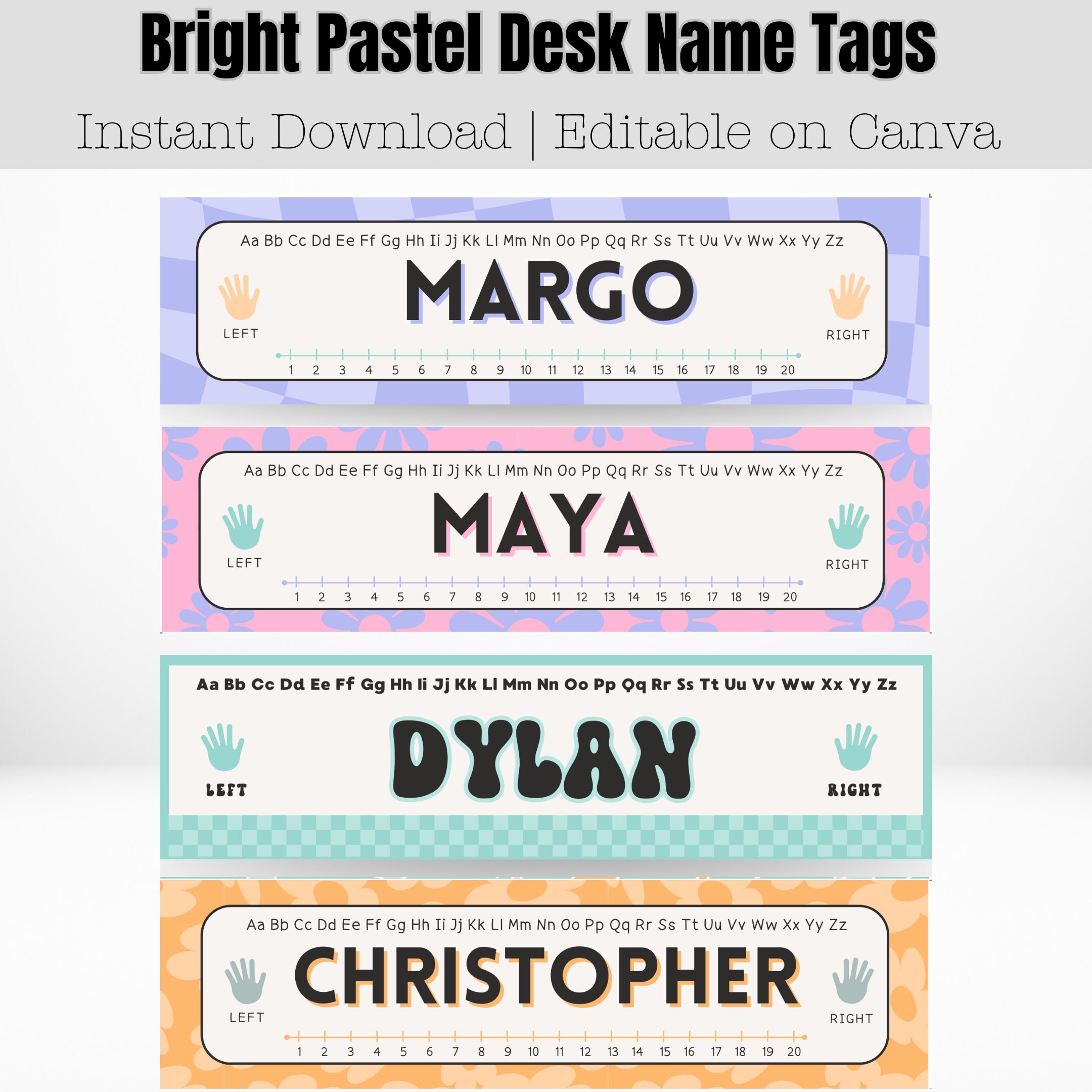 Student Desk Name Labels Editable Classroom Printables Student Name ...