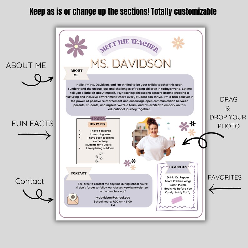 Meet the Teacher Editable Template, Teacher Introduction Flyer ...