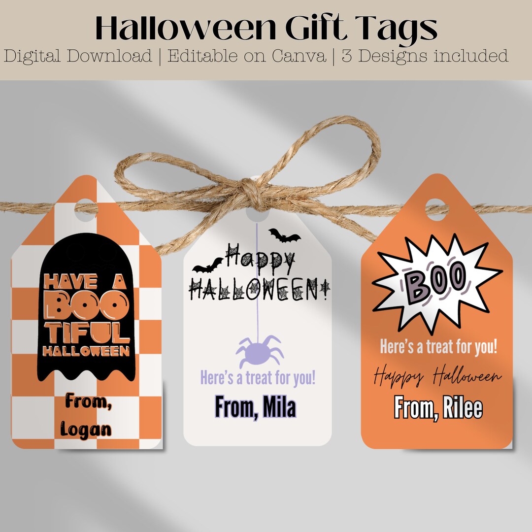 Halloween Favor Tags Halloween Boo Gift Tags Costume Party Trick or ...