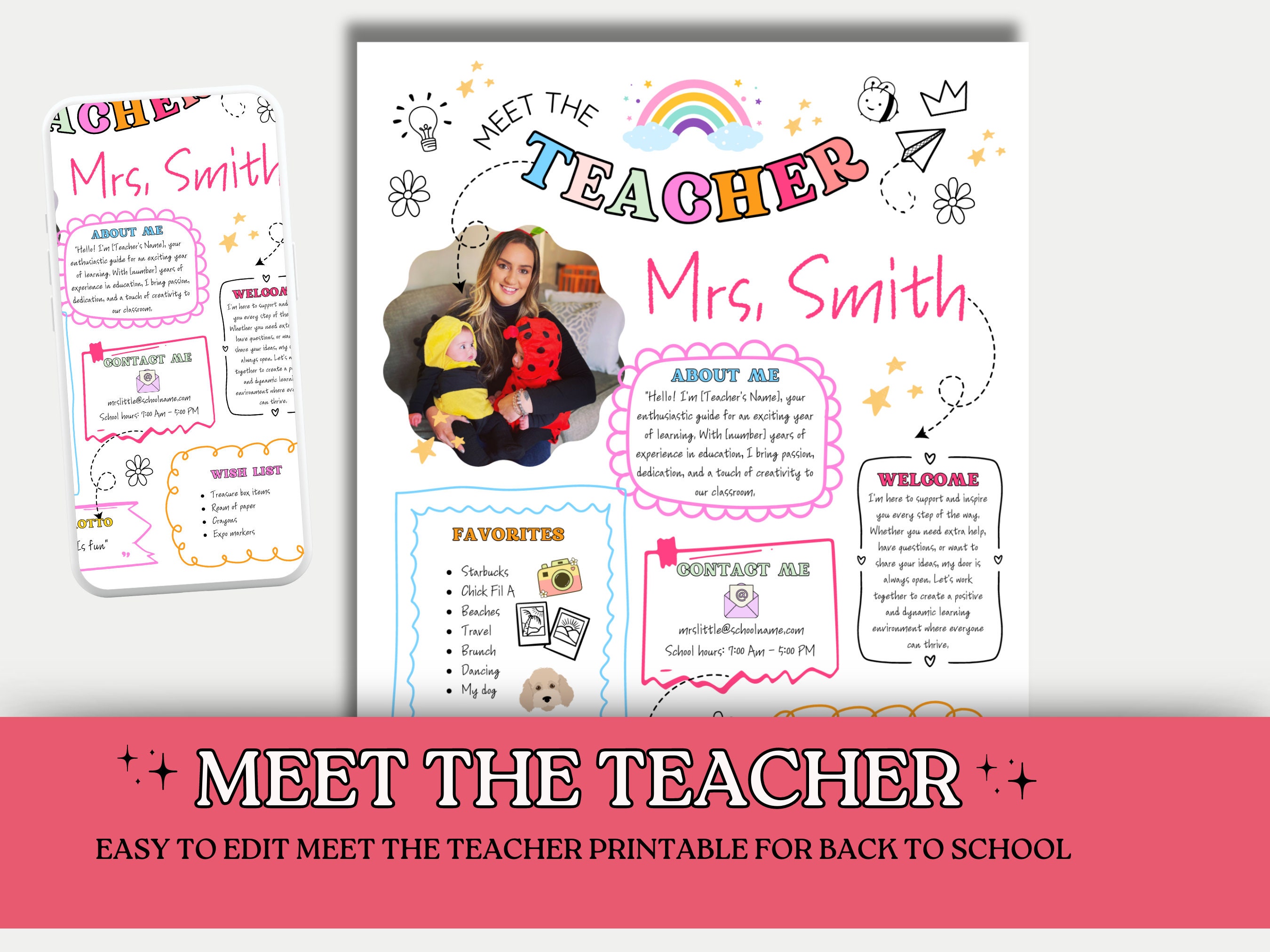Meet the Teacher Teacher Template Back to School Flyer Teacher ...