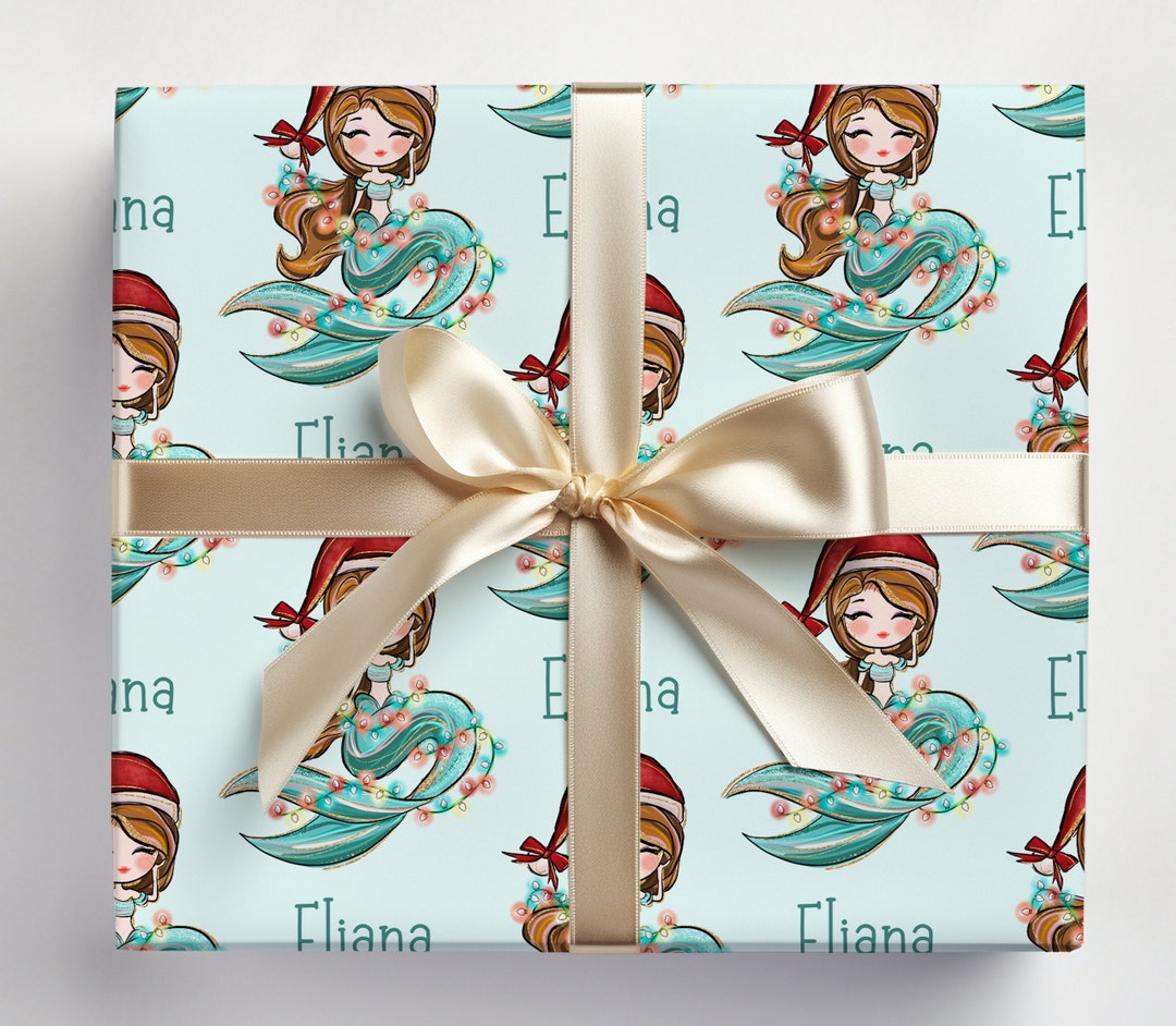 Christmas Mermaid Personalized Wrapping Paper Personalized Gifts Gift ...