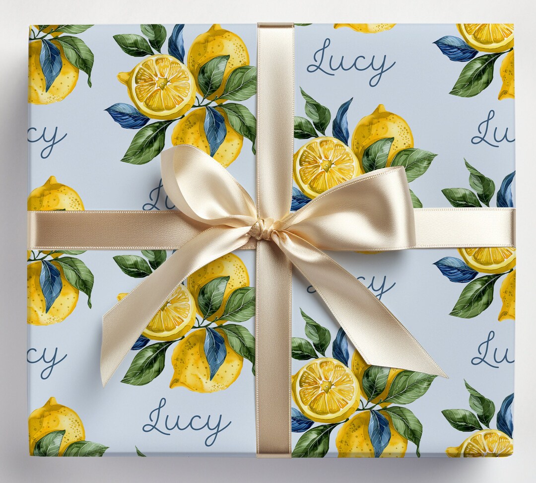 Lemon Personalized Wrapping Paper | Summer | Birthday | Baby Shower ...