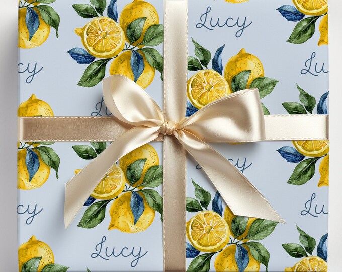 Lemon Personalized Wrapping Paper | Summer | Birthday | Baby Shower ...