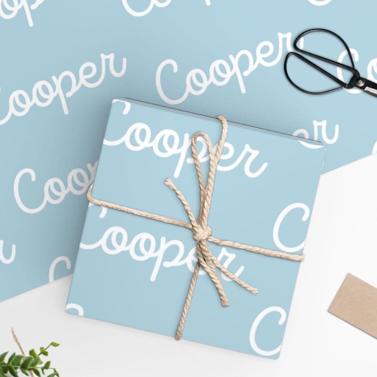 Personalized Blue Wrapping Paper Solid Color Wrapping Paper - Etsy