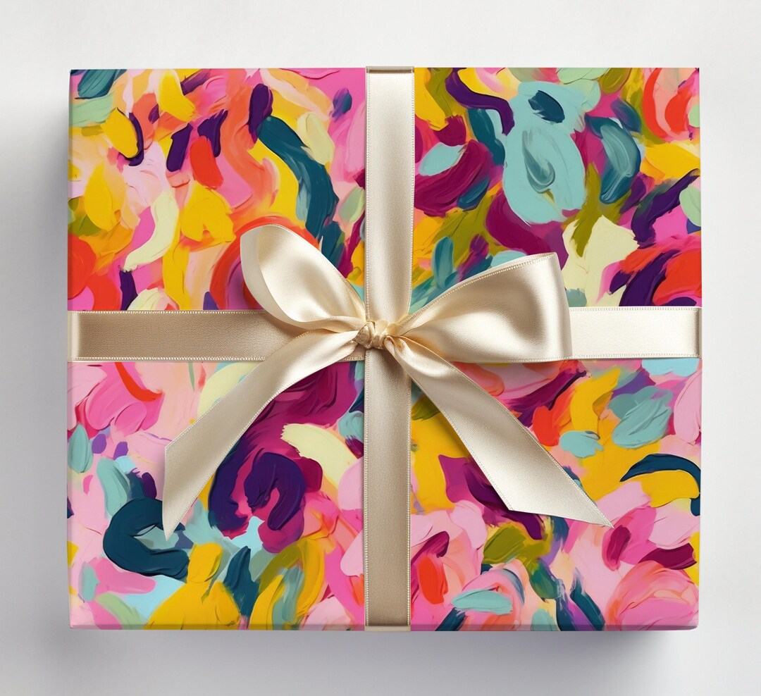 Abstract Floral Wrapping Paper Painted Pattern Birthday Special ...