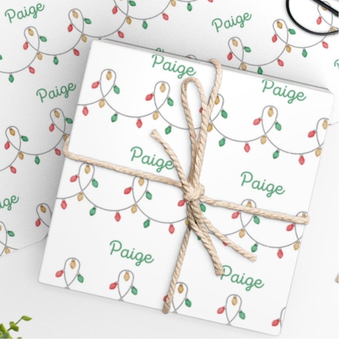 Christmas Lights Strand Personalized Wrapping Paper Xmas - Etsy