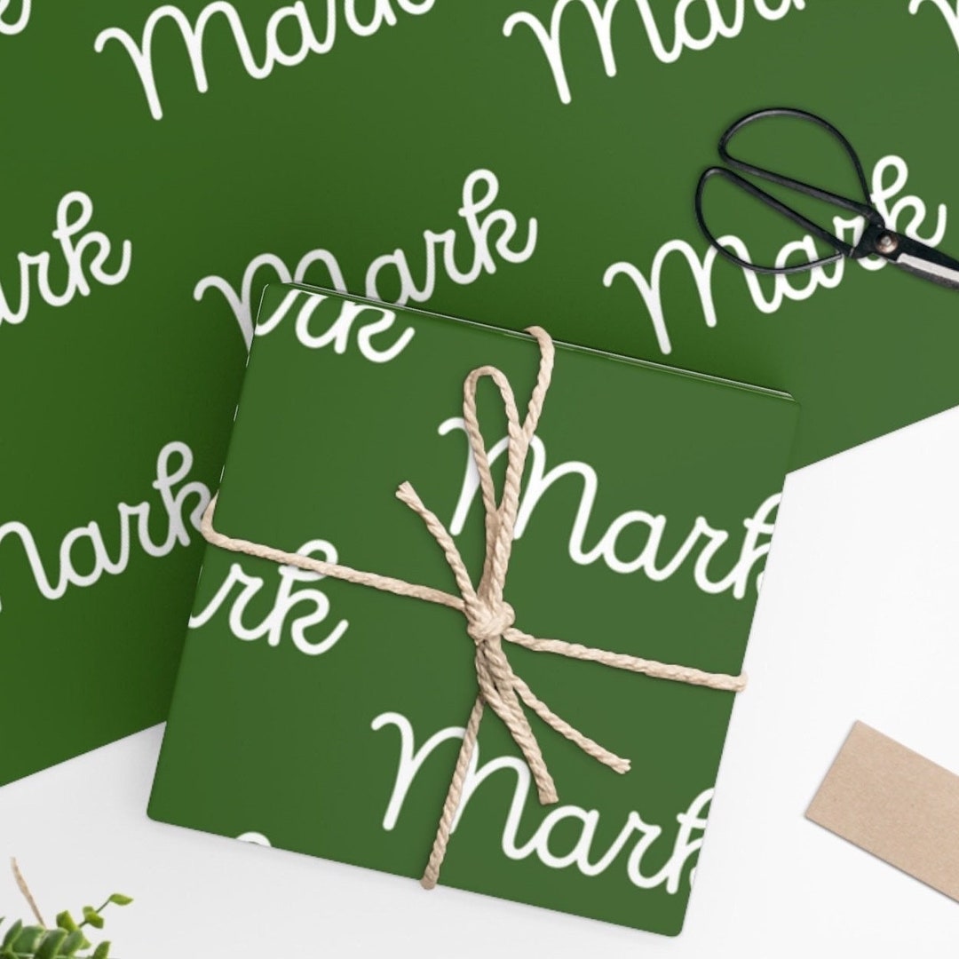 Solid Color Wrapping Paper With Name Personalized Gifts Birthday ...