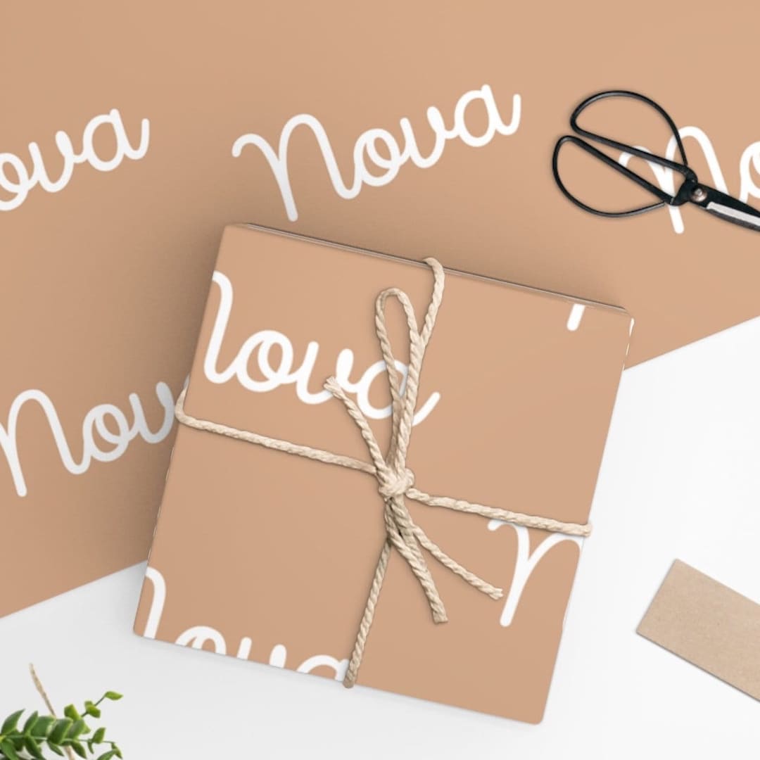 Personalized Girl Wrapping Paper Solid Color Wrapping Paper Birthday ...