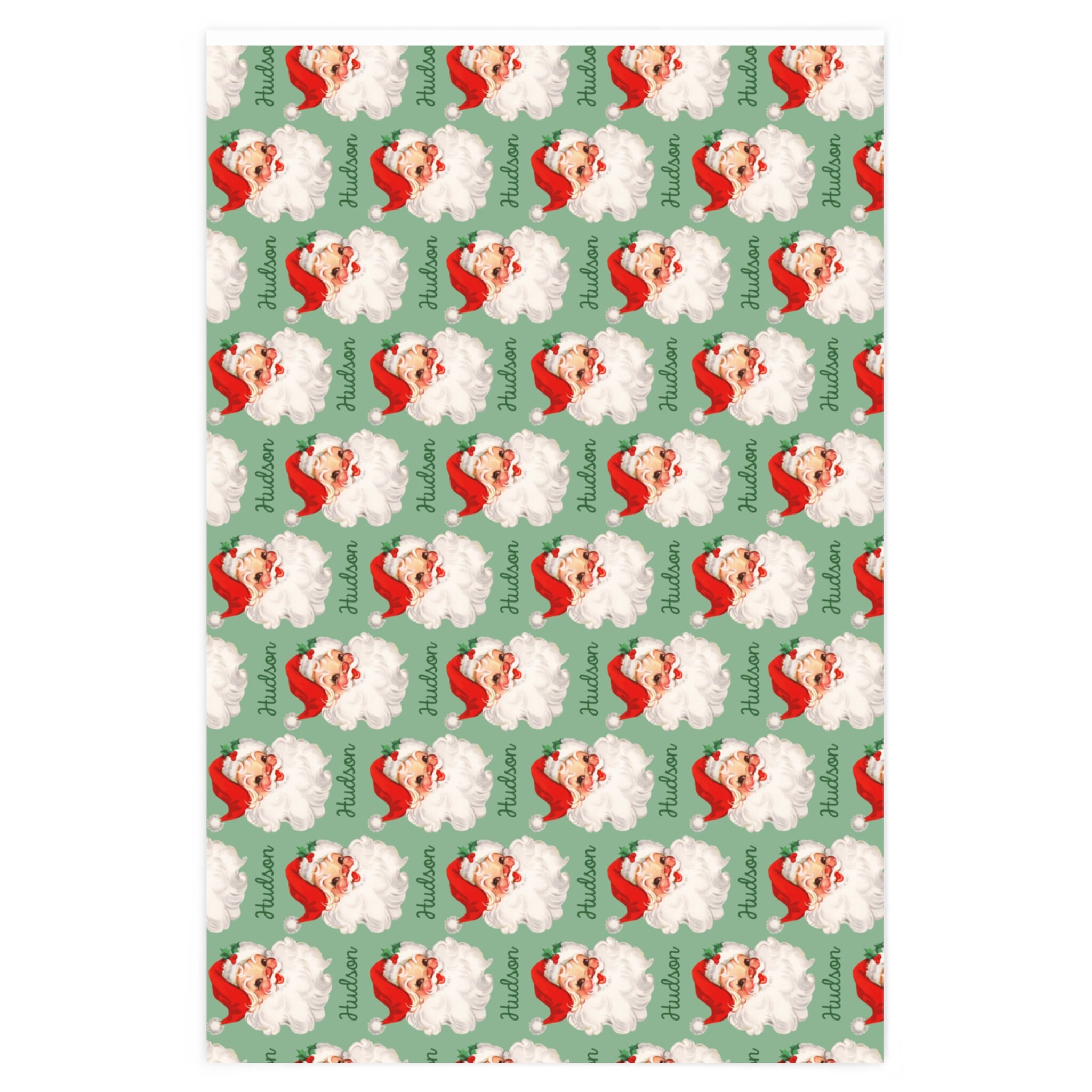 Santa Personalized Christmas Wrapping Paper | Vintage Looking Santa ...