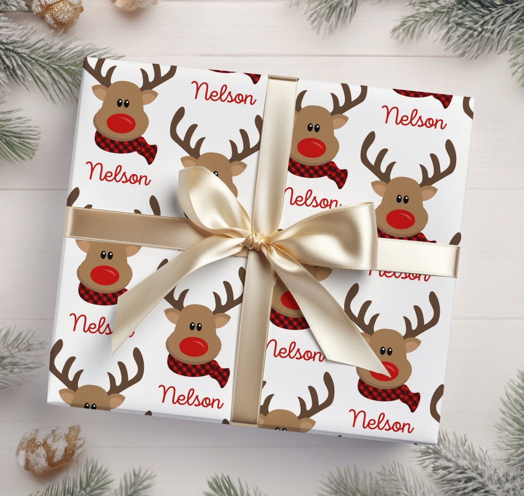 Rudolph With Scarf Wrapping Paper - Etsy
