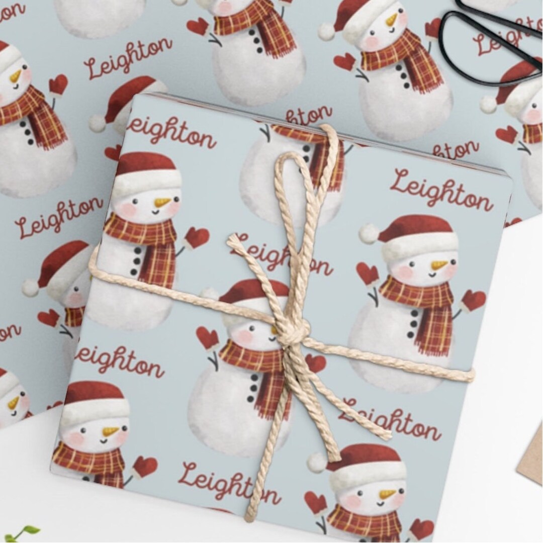 Snowman Personalized Wrapping Paper Christmas Personalized Gifts Winter ...