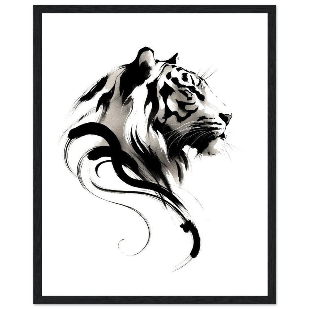 Majestic Ink Siberian Tiger Art Poster | A1 - A4 Sizes | Optional ...