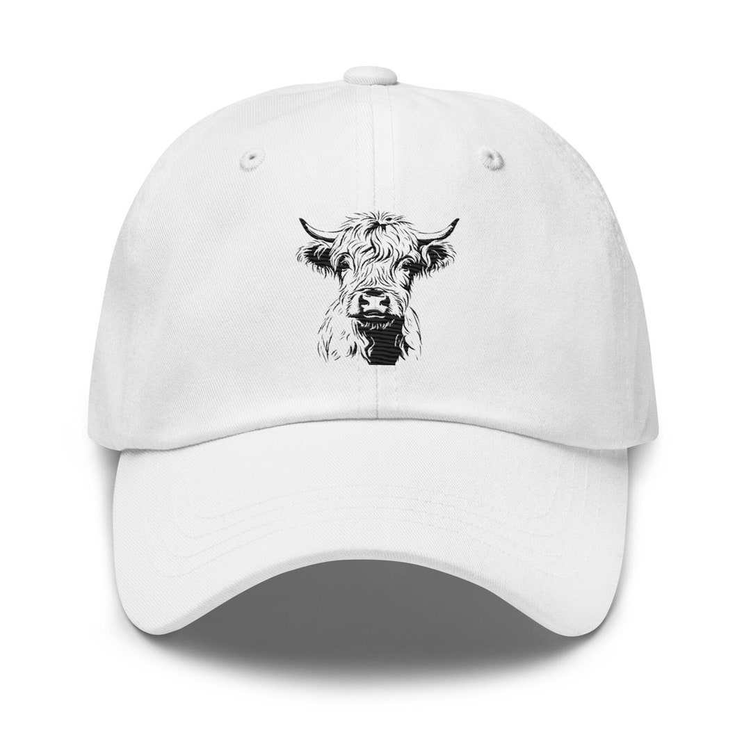 Scottish Highland Cow Hat With Bold Cow Design, Unisex Adjustable ...