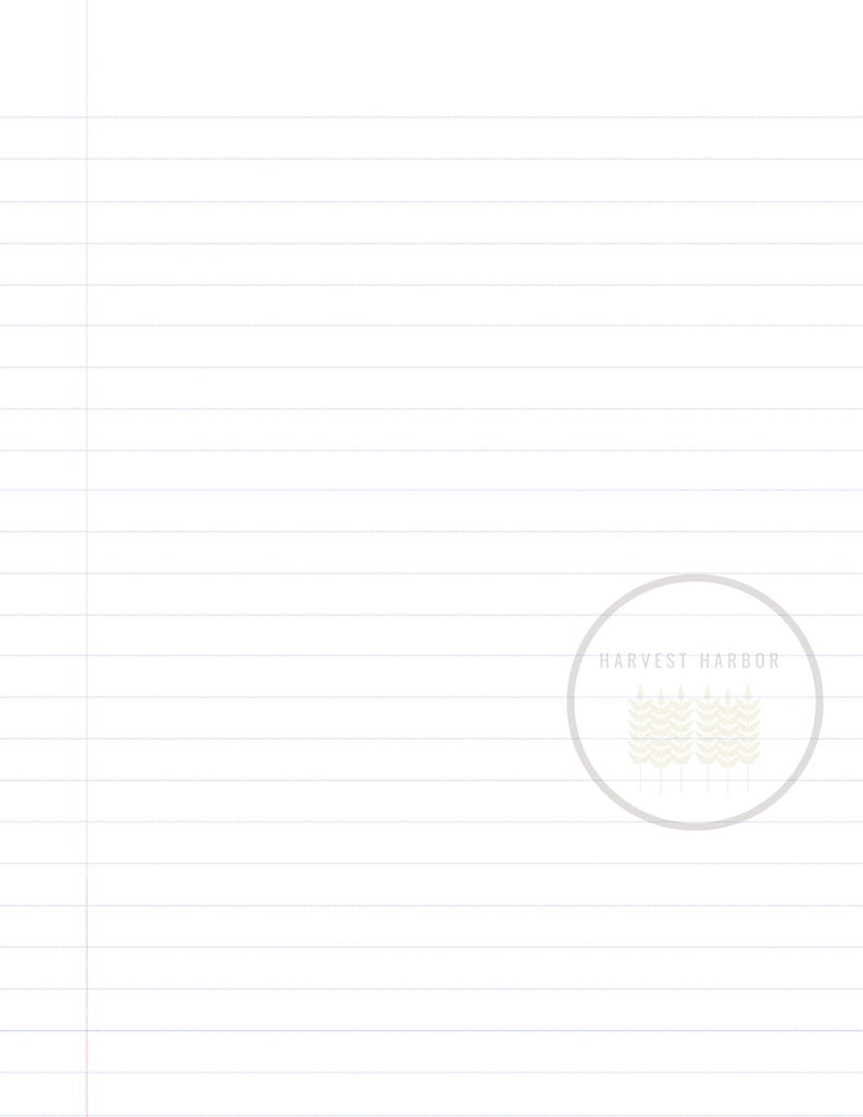 Digital Download: Notebook Paper PNG Instant School Paper, Printable ...