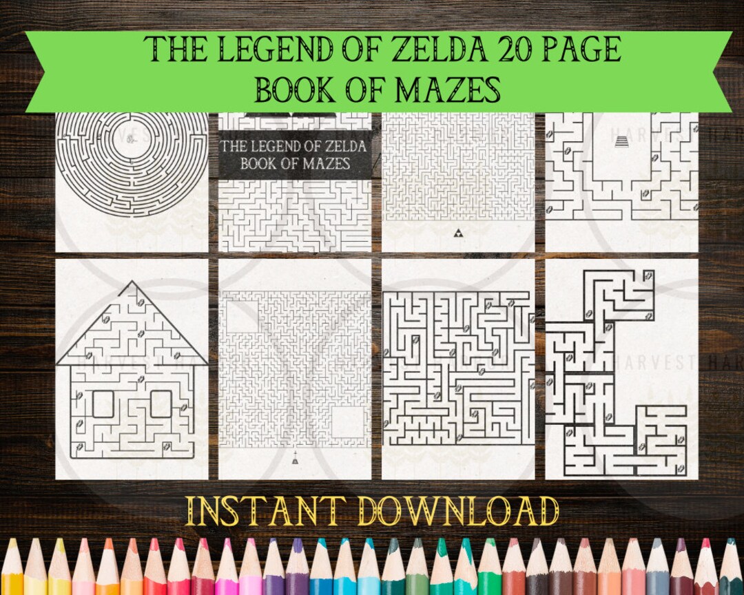 Legend of Zelda Maze Book, 20 Page Interactive Engaging Past Time, Link ...