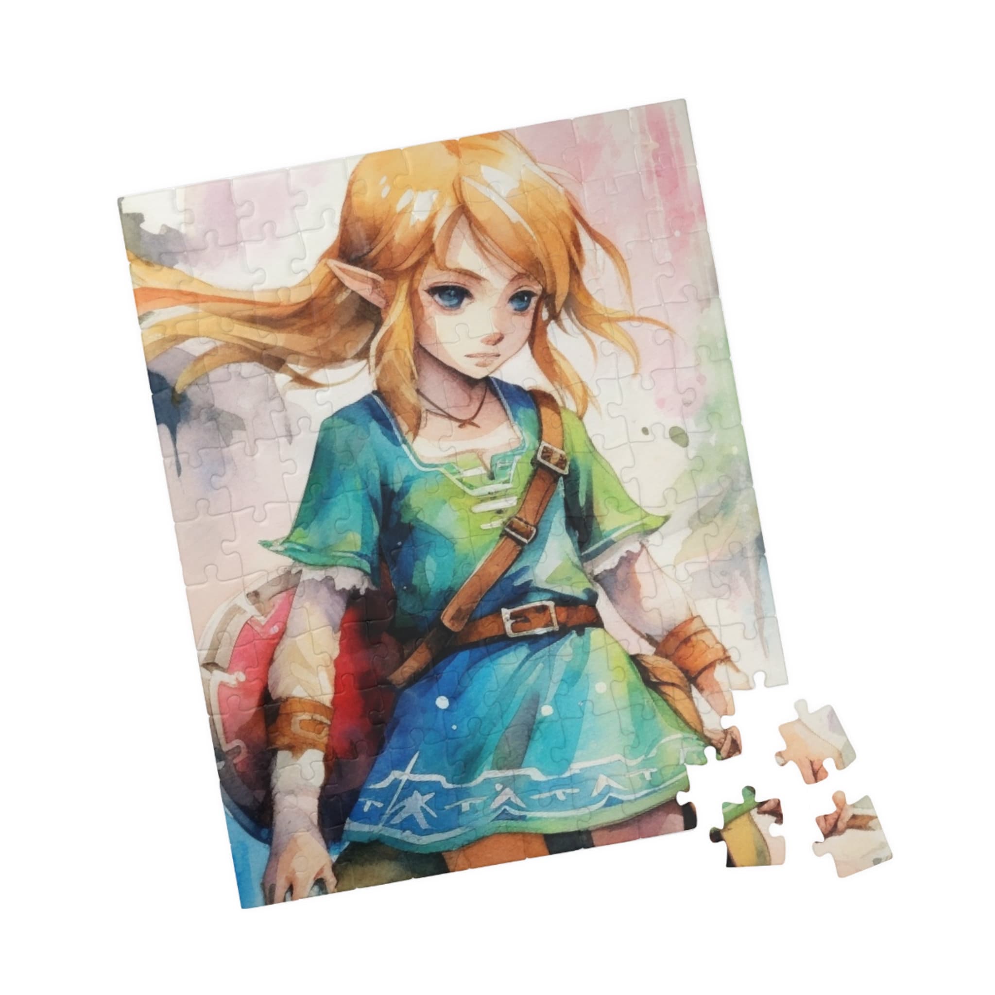 Legend of Zelda Botw Totk Watercolor Zelda Jigsaw Puzzle - Etsy