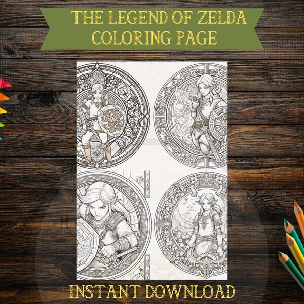 Legend of Zelda Coloring Pages - Etsy