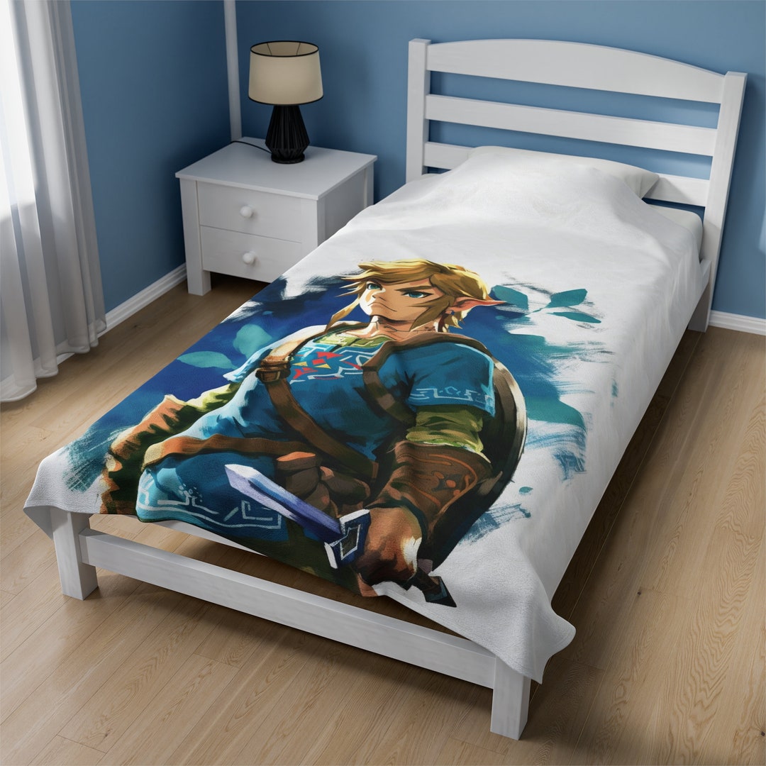 Loz Totk Link in Champion Tunic Velveteen Plush Blanket - Etsy