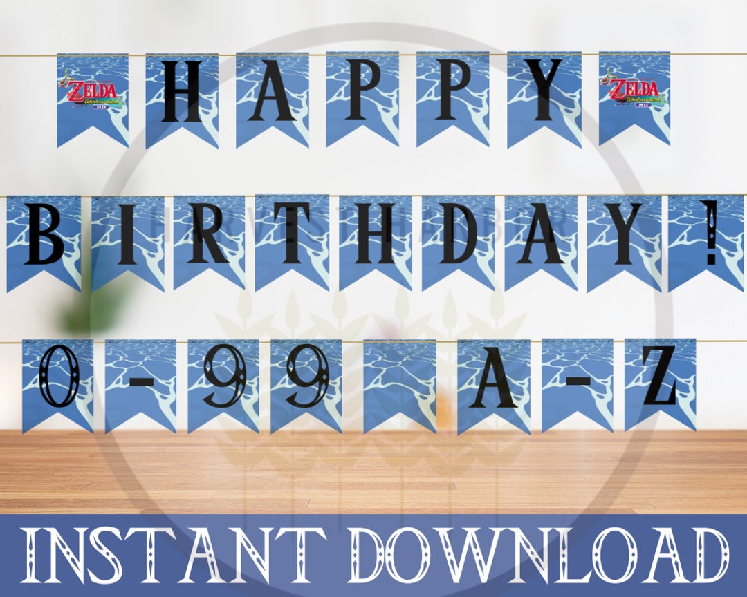 Zelda Printable Birthday Banner Bundle, Personalized the Legend of ...