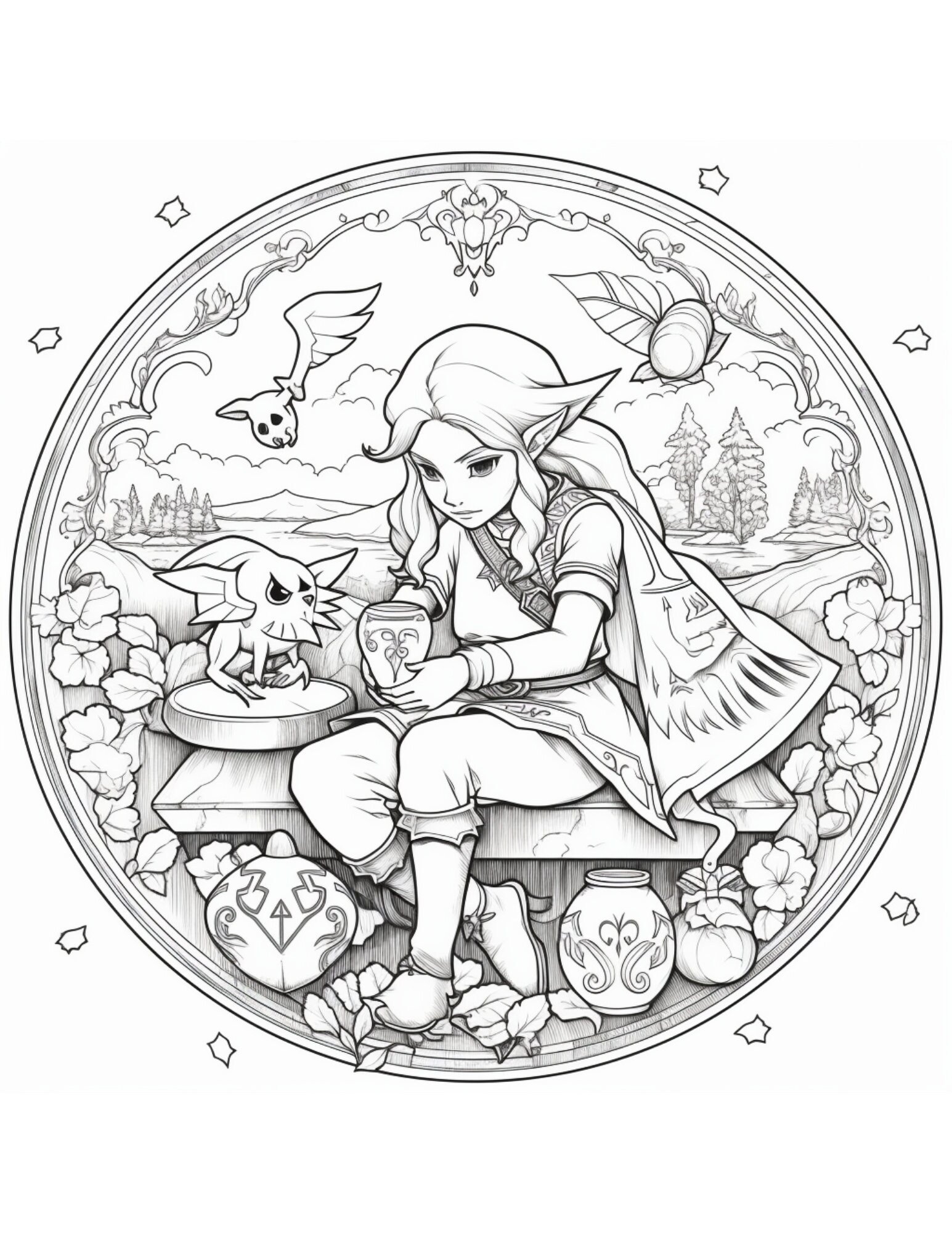 Fun Past Time Legend of Zelda Coloring Pages Link Princess - Etsy