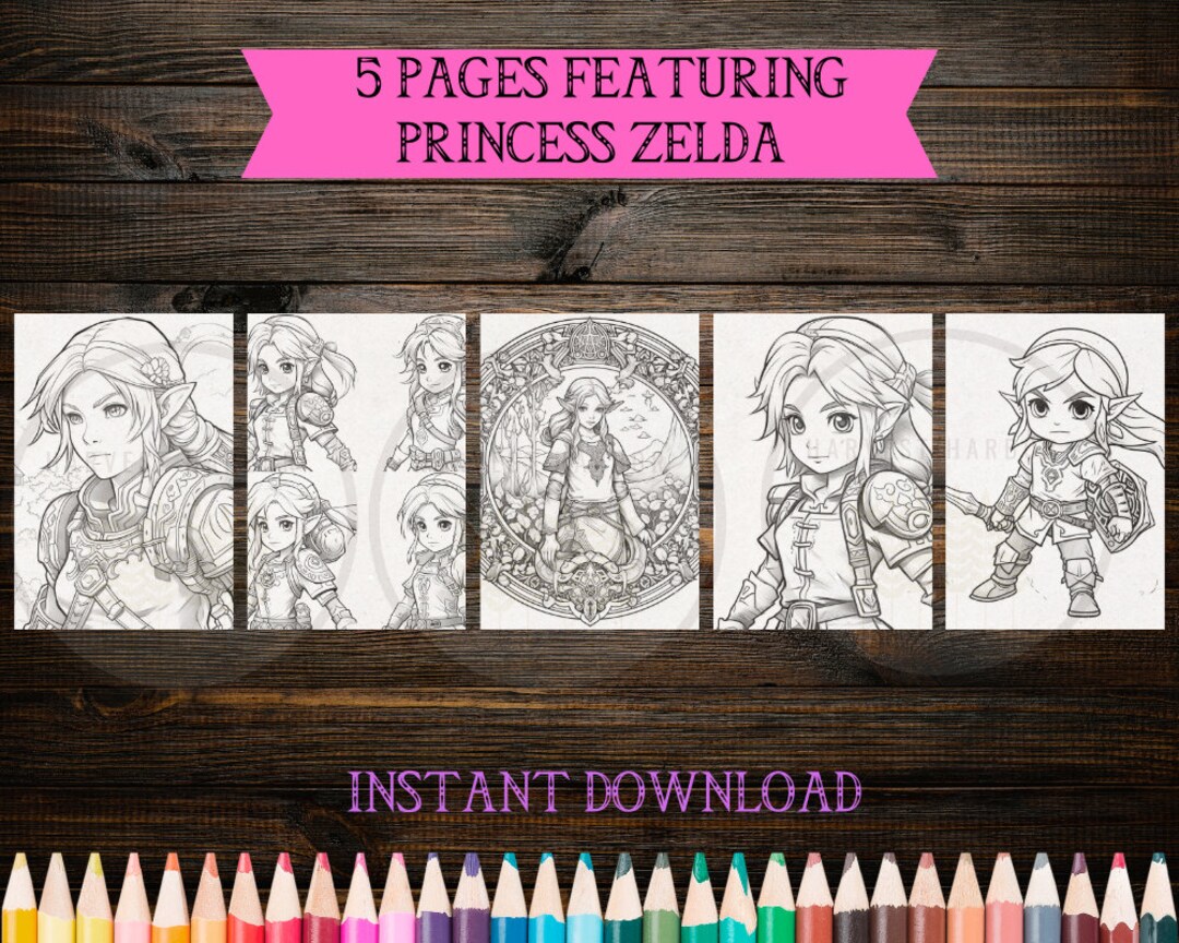 Fun Past Time 5-page Legend of Zelda Coloring Pages, Princess Zelda ...