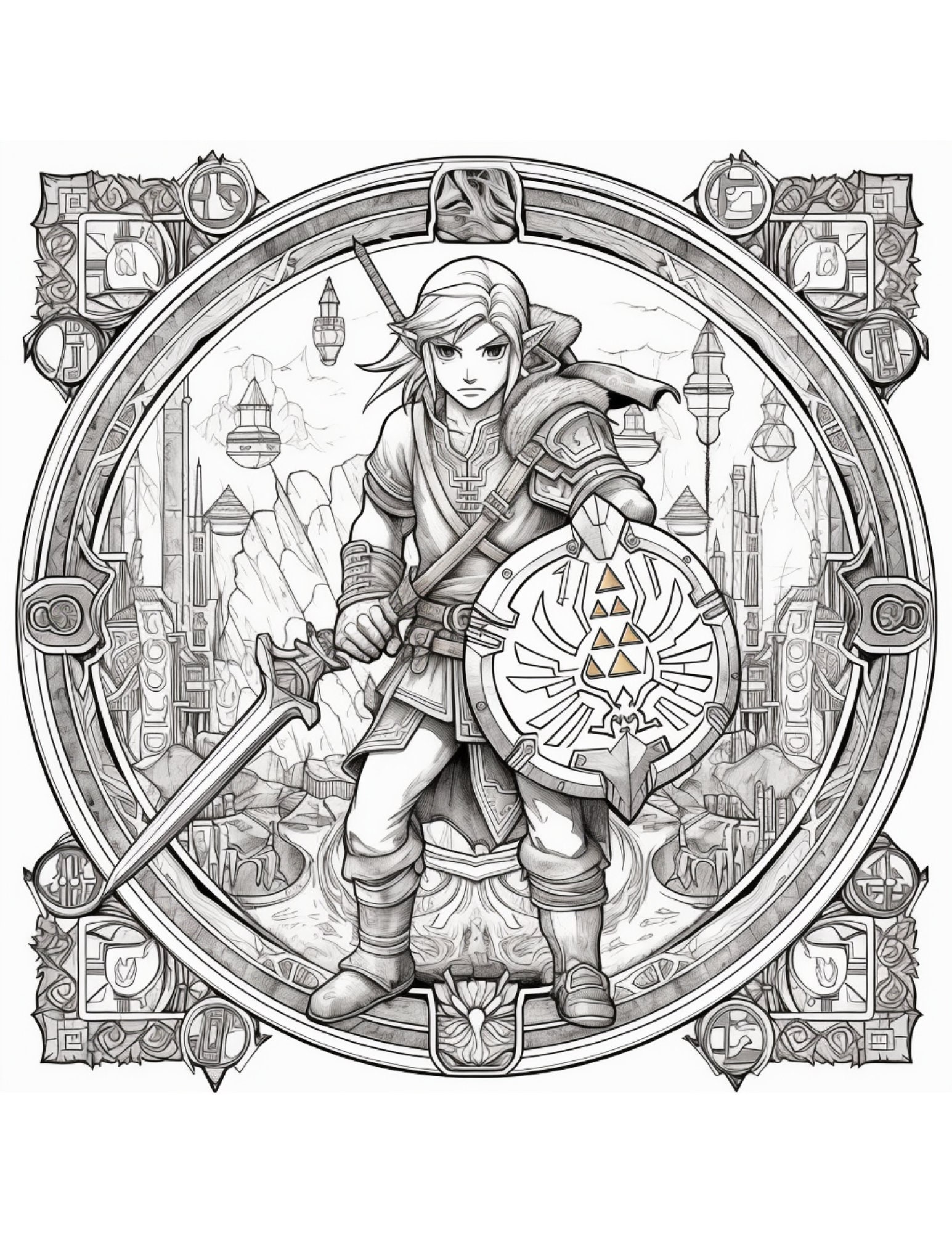 Fun Past Time Legend of Zelda Coloring Pages Link Princess - Etsy