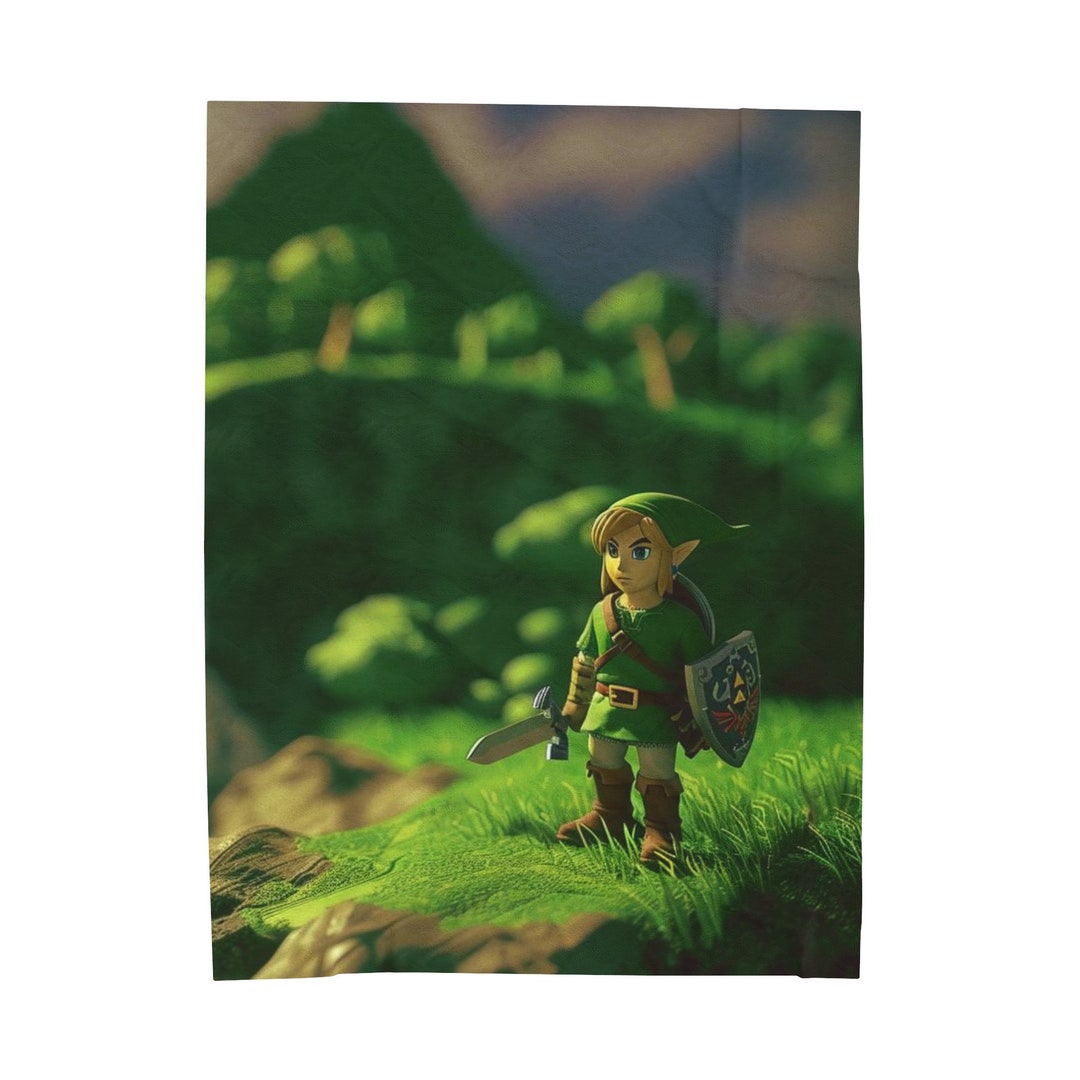 Loz Link 4k CGI Plush Blanket, Hy Kingdom Hero Bedroom Merchandise, Fun ...
