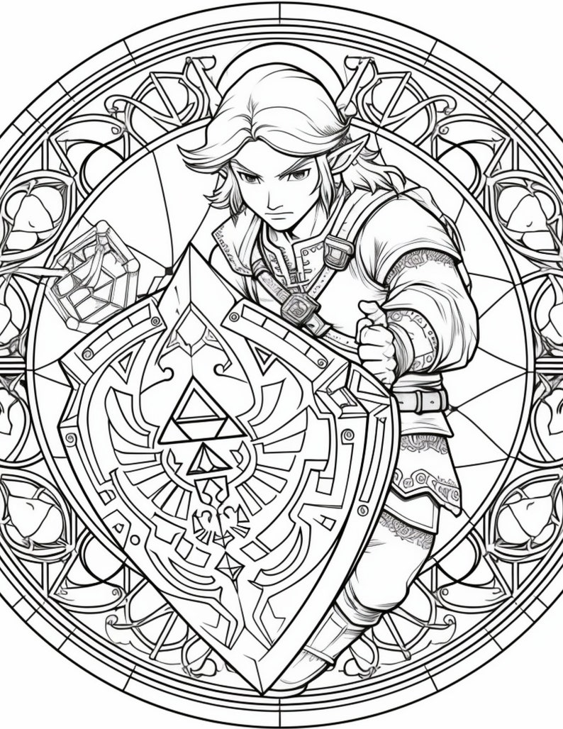 Fun Past Time Legend of Zelda Coloring Pages Link Princess - Etsy