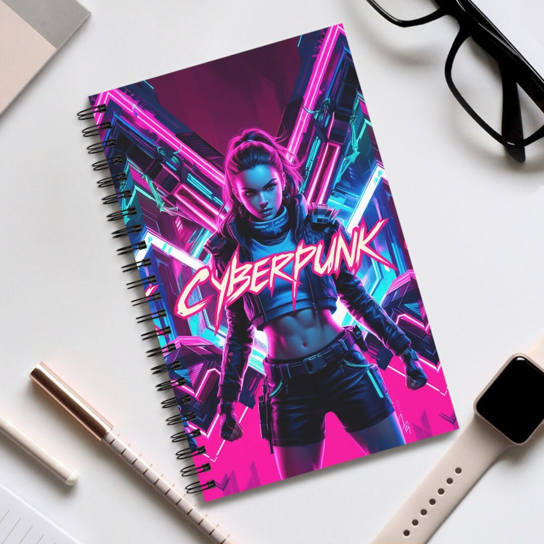 Cyberpunk Cool Girl Spiral Journal Notebook, Tumblr Aesthetic Diary ...