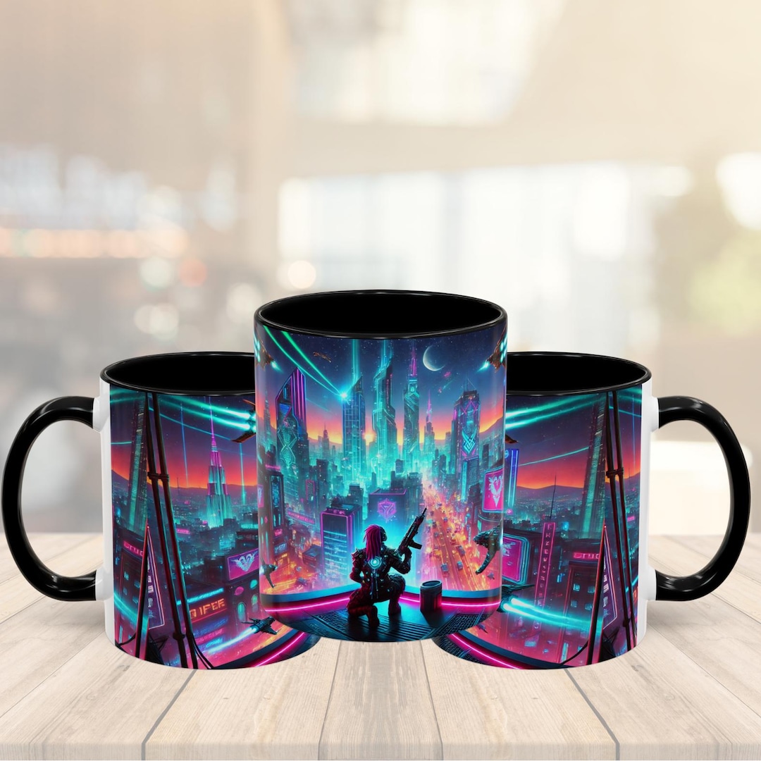 Cyberpunk Mug for Gamer Sci-fi Coffee Cup With Cyberpunk Mug for Him ...