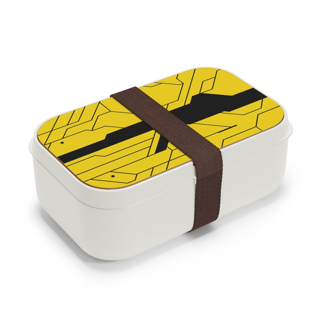 Cyberpunk Bento Lunch Box Futuristic Yellow Circuit Print Microwave ...