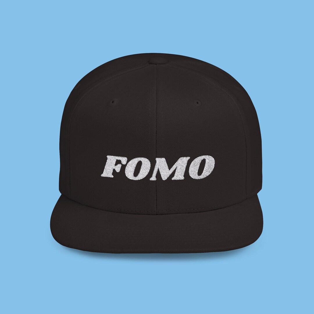 FOMO Embroidered Snapback Hat | Bold Flat Bill Cap | Unisex Statement ...