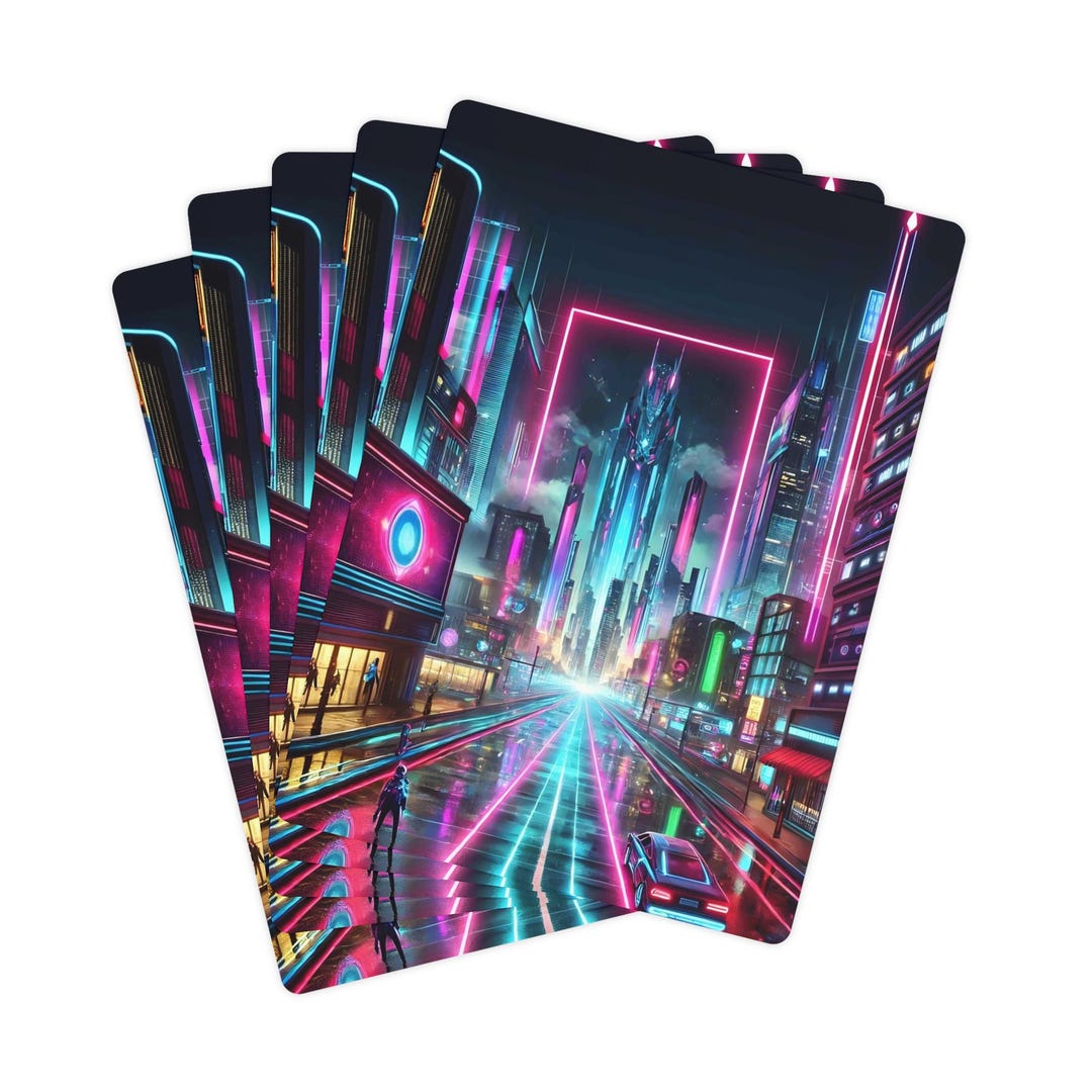 Cyberpunk Themed Poker Card Deck With Engaging Details Cyberpunk Cool ...