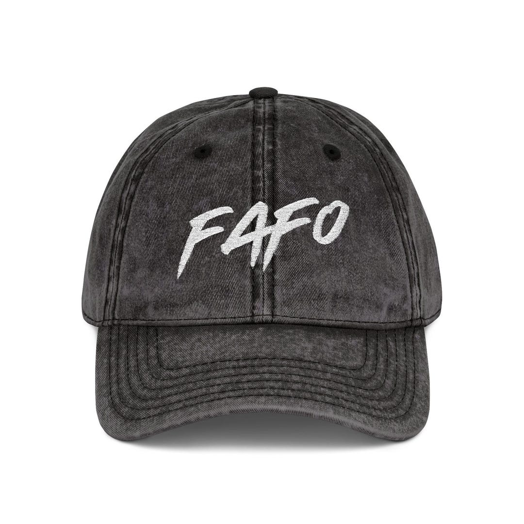 FAFO Embroidered Vintage Cap, FAFO Symbol Design, Retro Hat, Classic ...