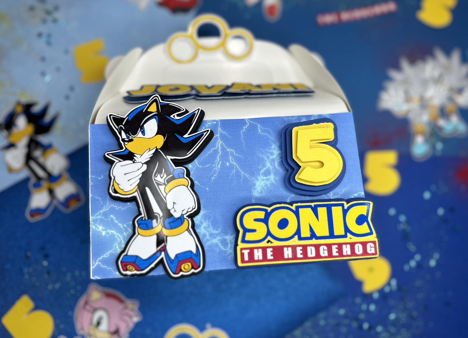 Sonic Favor Boxes – Personalized Gable Treat Boxes – Sonic Party ...
