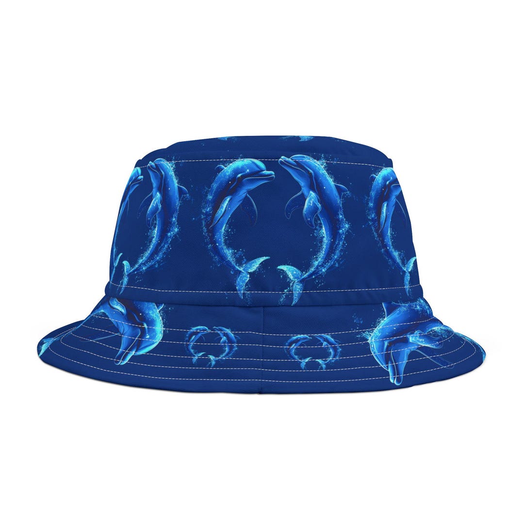 Neon Blue Dolphins Bucket Hat (AOP) - Etsy