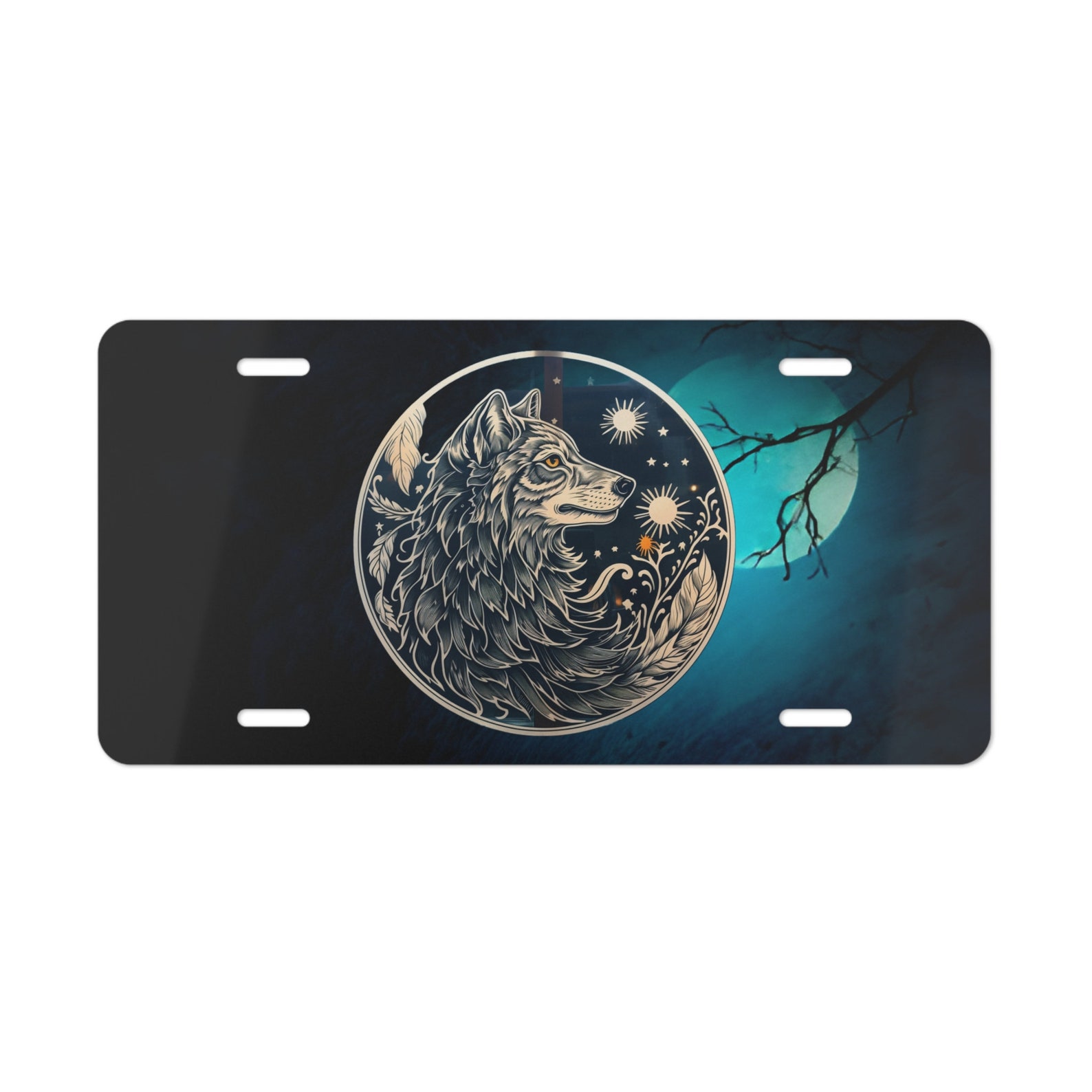 WOLF MOON Wolf Sigle Vanity Plate - Etsy