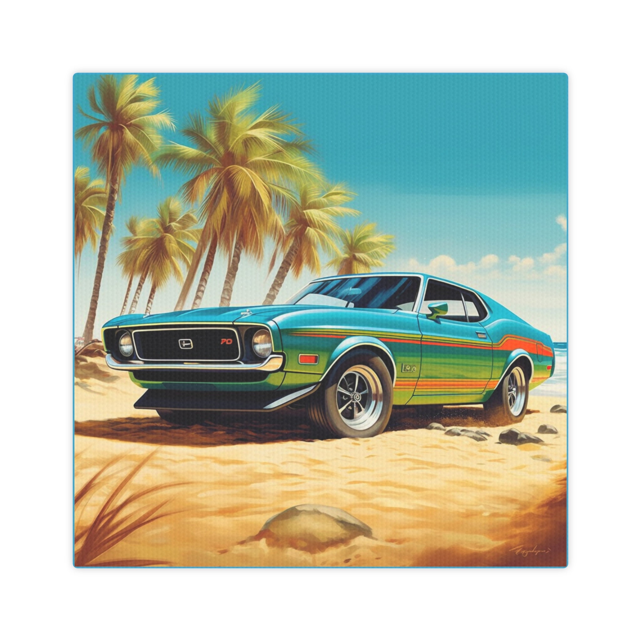 1971 MACH 1 Beach Scene Canvas Photo Tile - Etsy